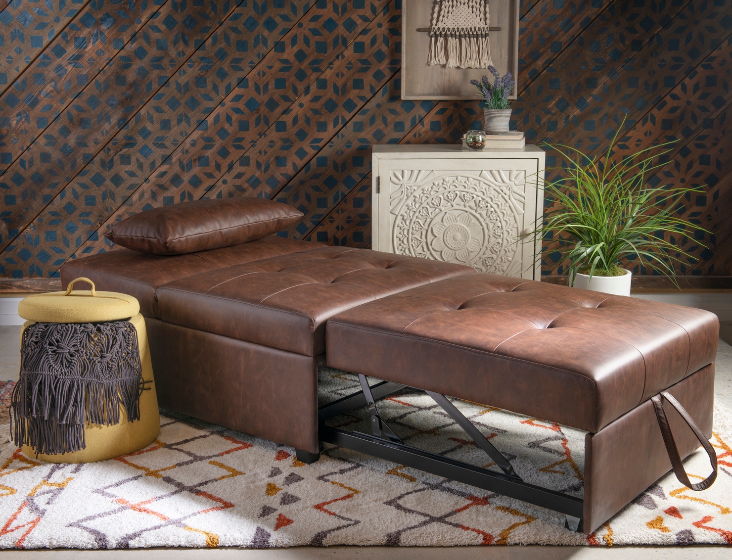 Brown sleeper chair store